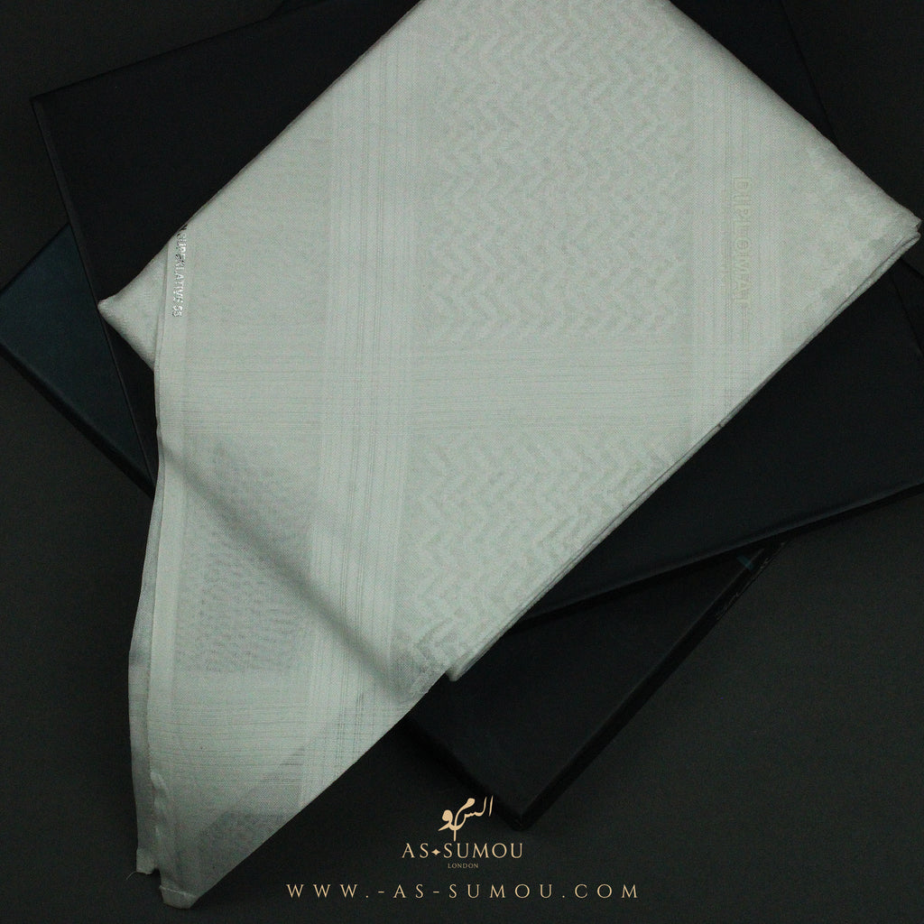 PREMIUM WHITE SAUDI SHEMAGH SCARF – As-sumou London